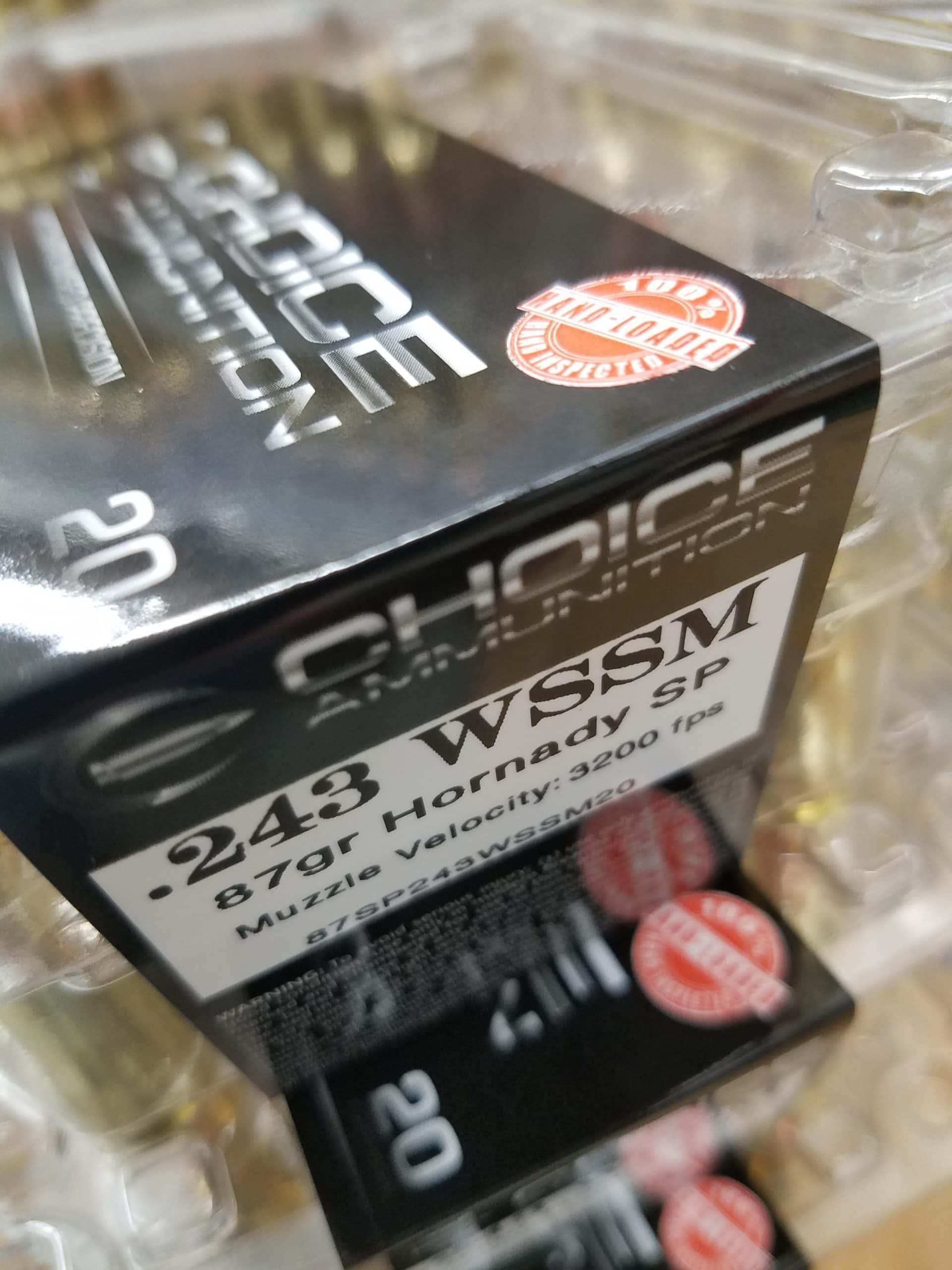 243 Winchester Super Short Magnum WSSM Choice Ammunition 243 Winchester Super Short Magnum WSSM Choice Ammunition