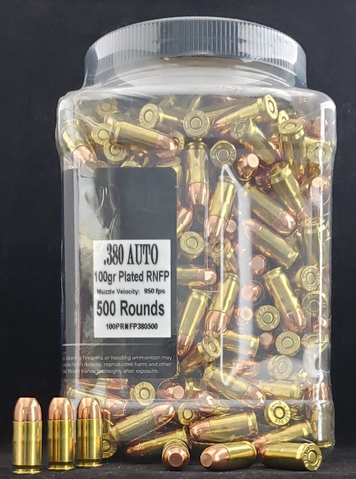 .380 Auto 100 Grain Plated Round Nose Flat Point~100% Hand Loaded ...